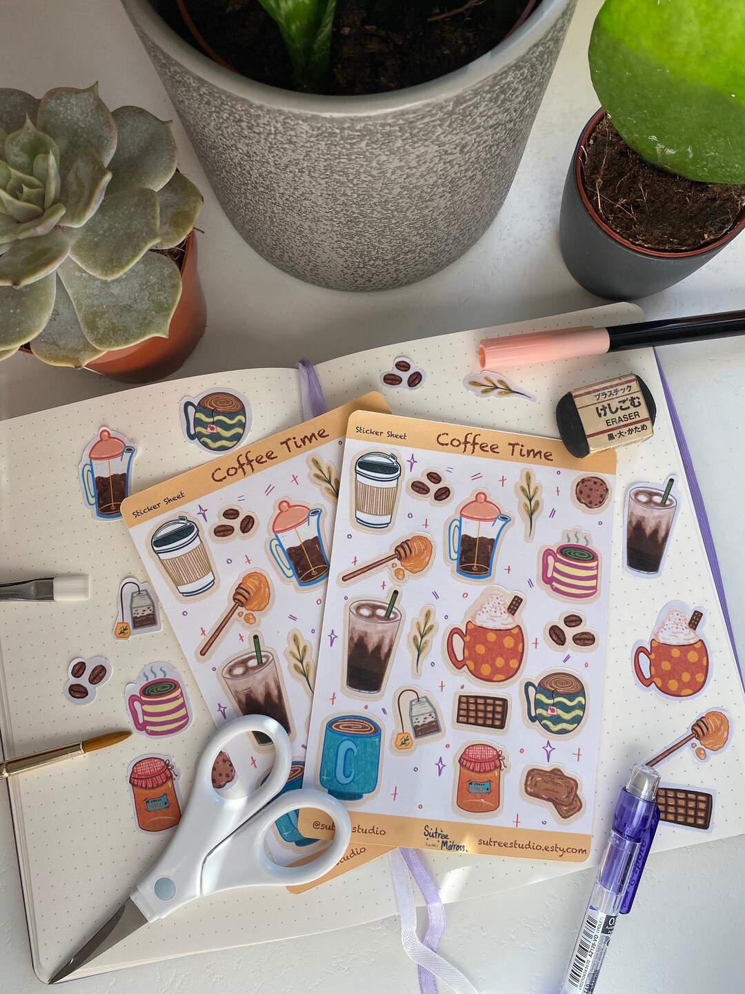 Coffee Time Sticker Sheet - Etsy