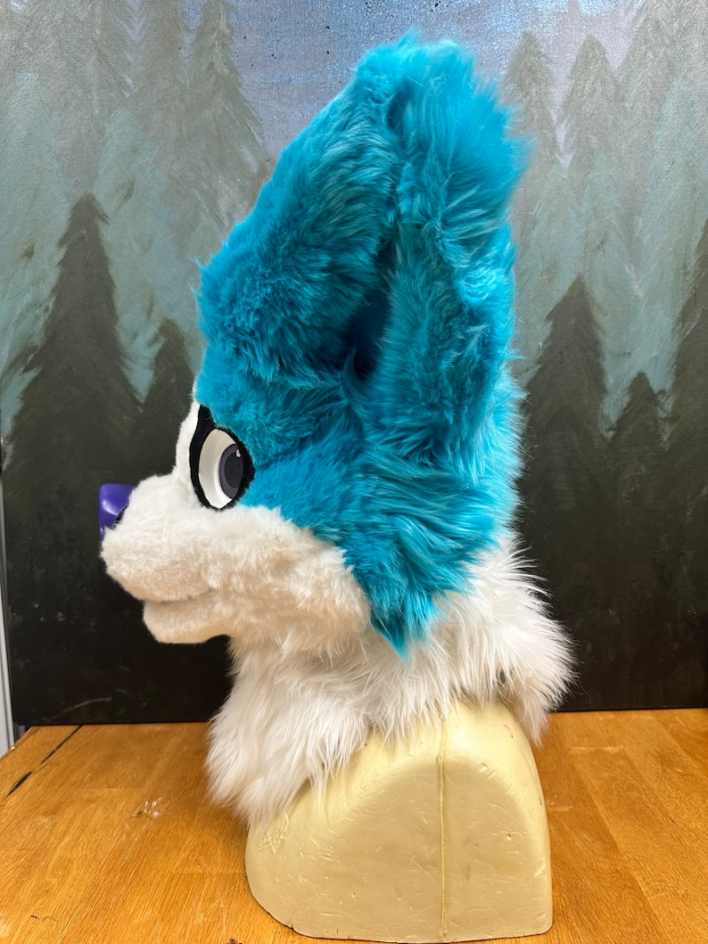 Premade Toony Canine Fursuit Head, Blue Dog Furry Fursuit Ready to Ship ...