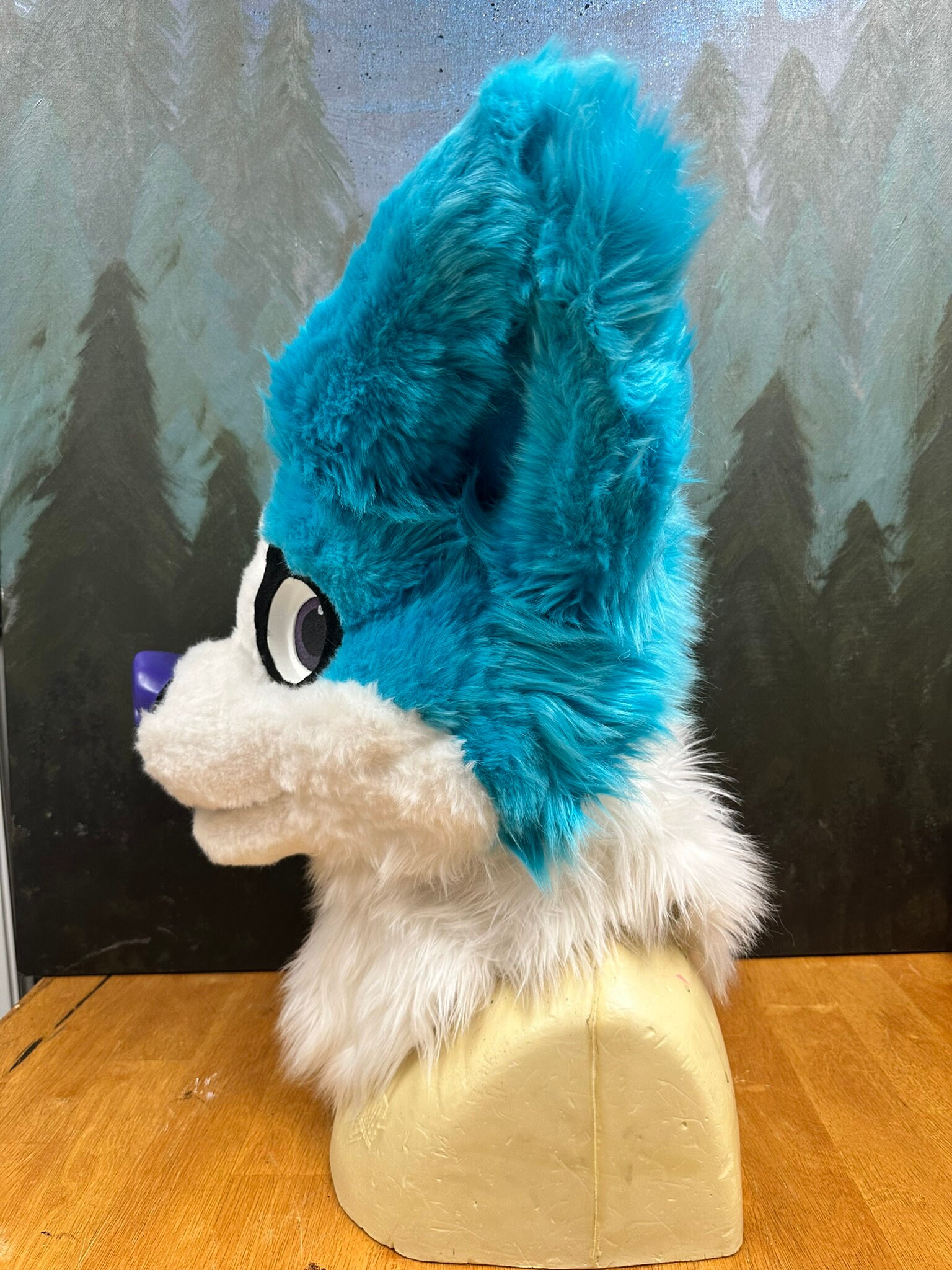 ON HOLD Premade Toony Canine Fursuit Head, Blue Dog Furry Fursuit Ready ...