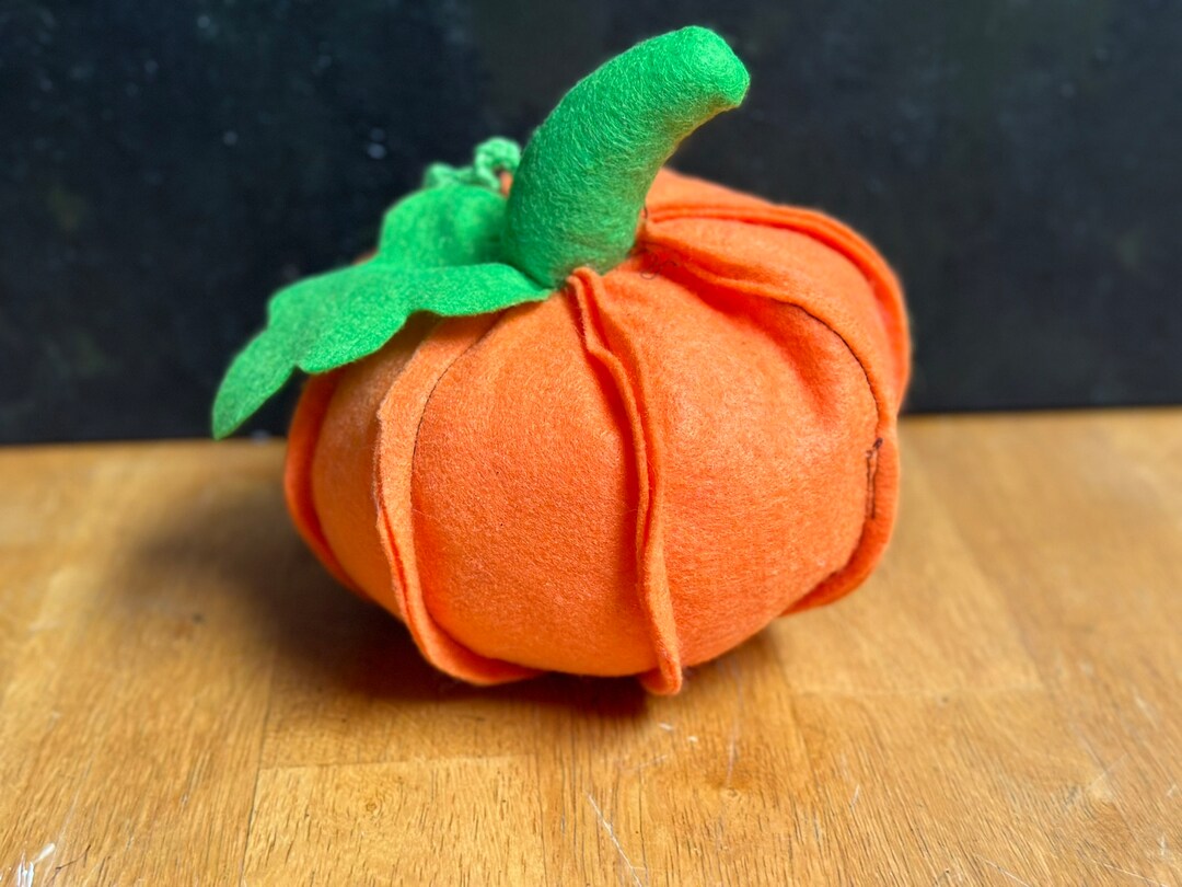 Small Plush Felt Pumkin, Halloween Decoration, Plushie, Stuffed Pumpkin ...