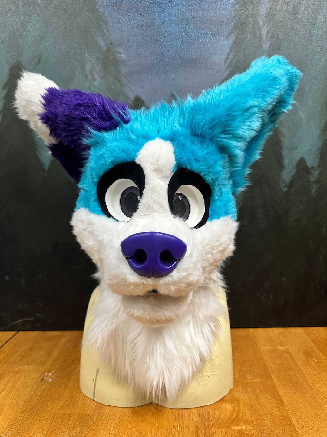 Premade Toony Canine Fursuit Head, Blue Dog Furry Fursuit Ready to Ship ...