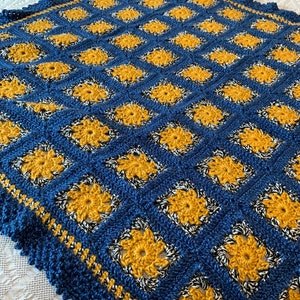 A Beautiful Handcrafted Crocheted Pinwheel Delight Granny Square Afghan ...