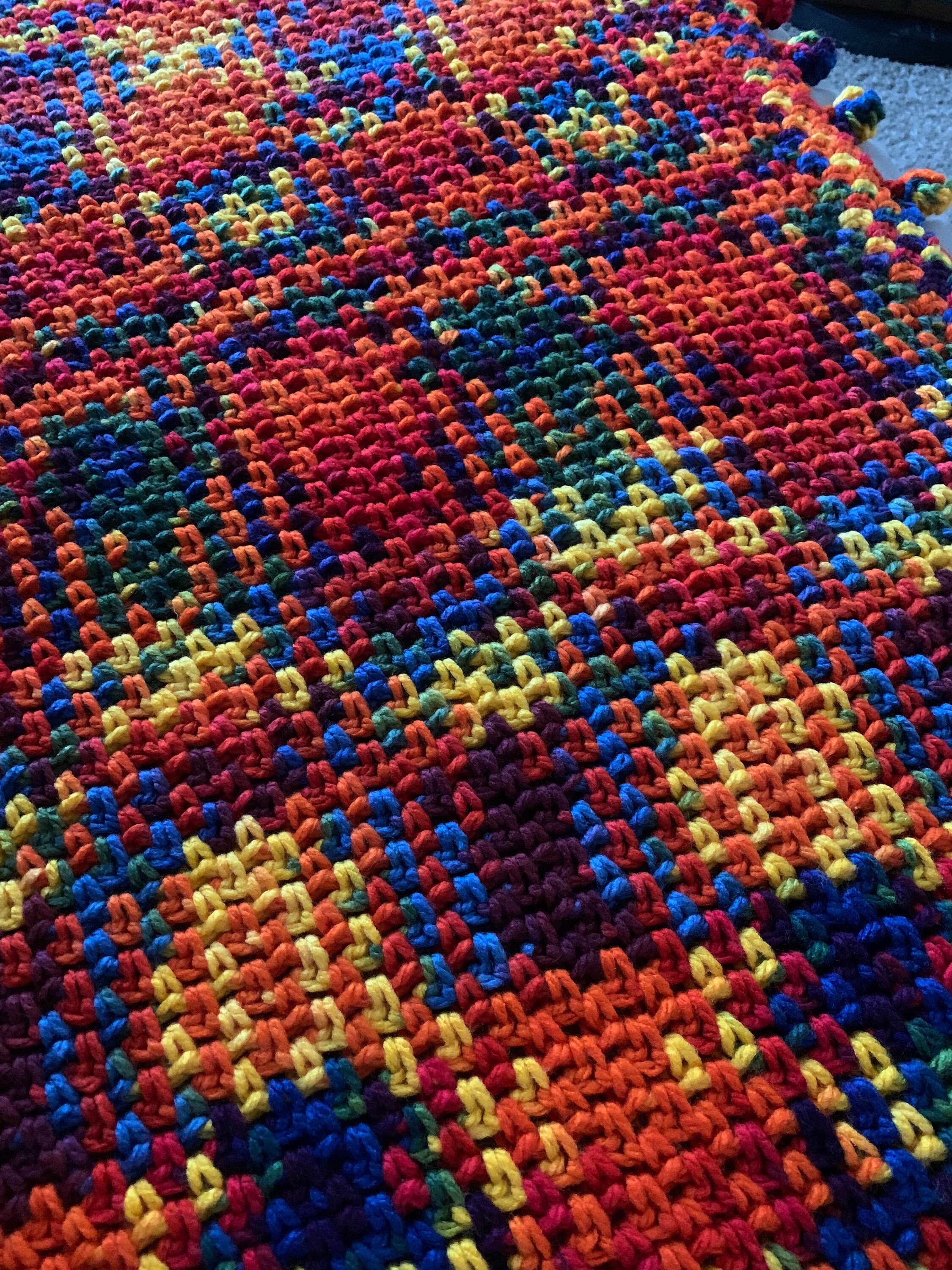 A Wonderfully Bright Delightful Afghan Crocheted From Bernat’s School ...