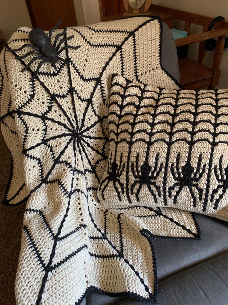A Fun Handcrafted Spiderweb Afghan and Complimented by a Wonderful ...