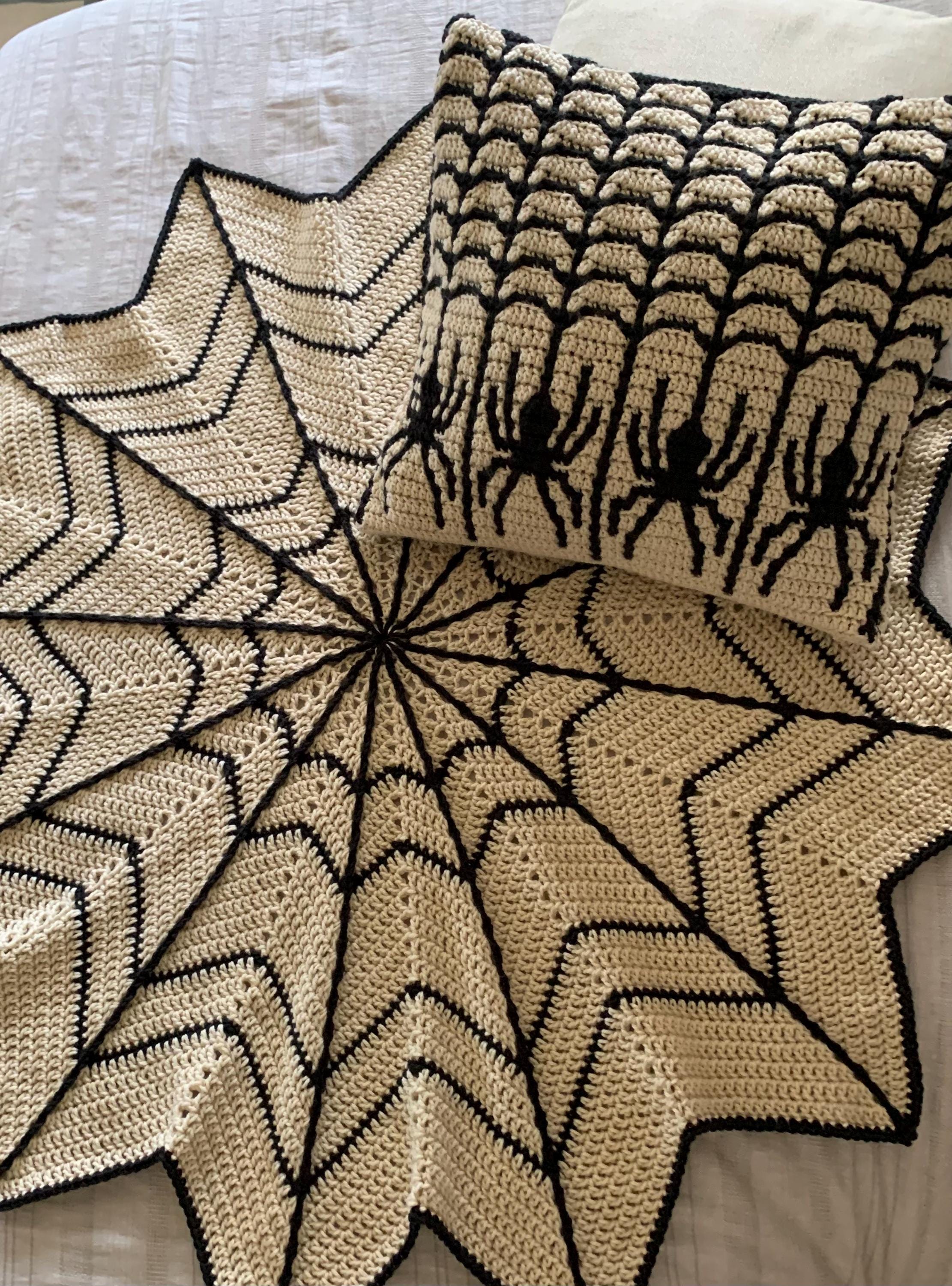 A Fun Handcrafted Spiderweb Afghan and Complimented by a Wonderful ...
