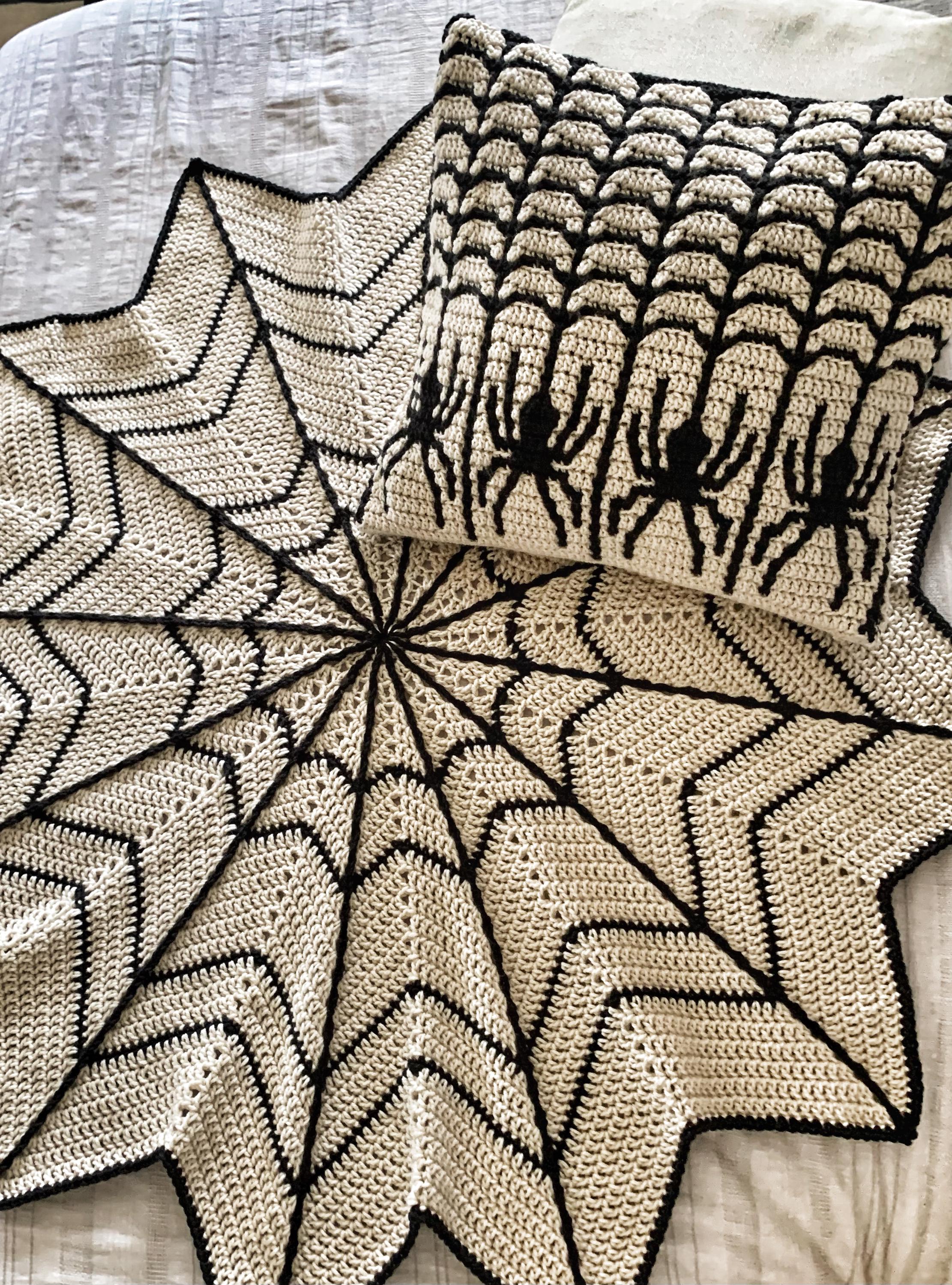 A Fun Handcrafted Spiderweb Afghan and Complimented by a Wonderful ...