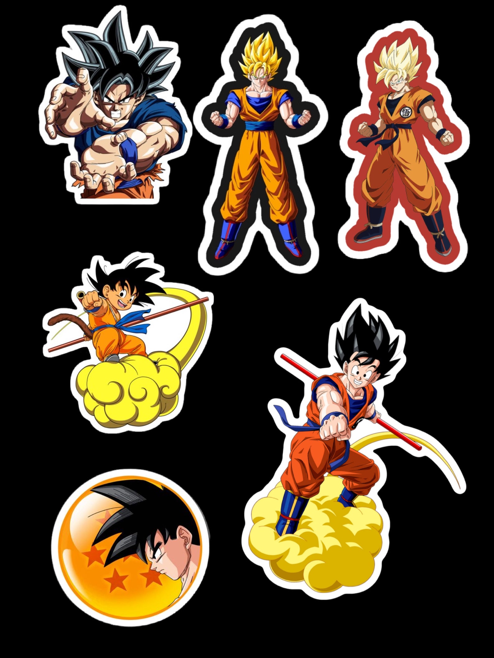 6 Goku Waterproof Vinyl Stickers | Etsy