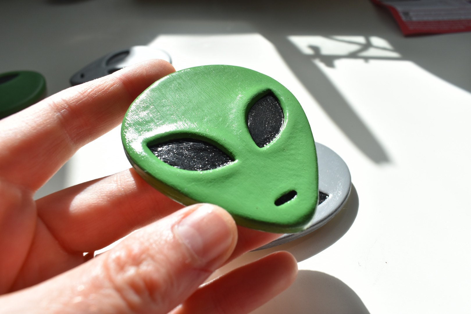 Alien clay magnet, space, fridge magnet, UFO, astronomy, eclectic ...