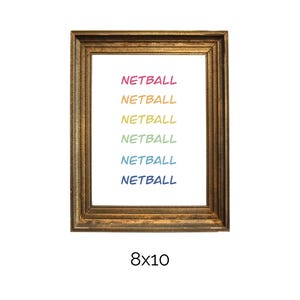 Netball Rainbow Illustration, Netball Art Print, Netball Aesthetic ...