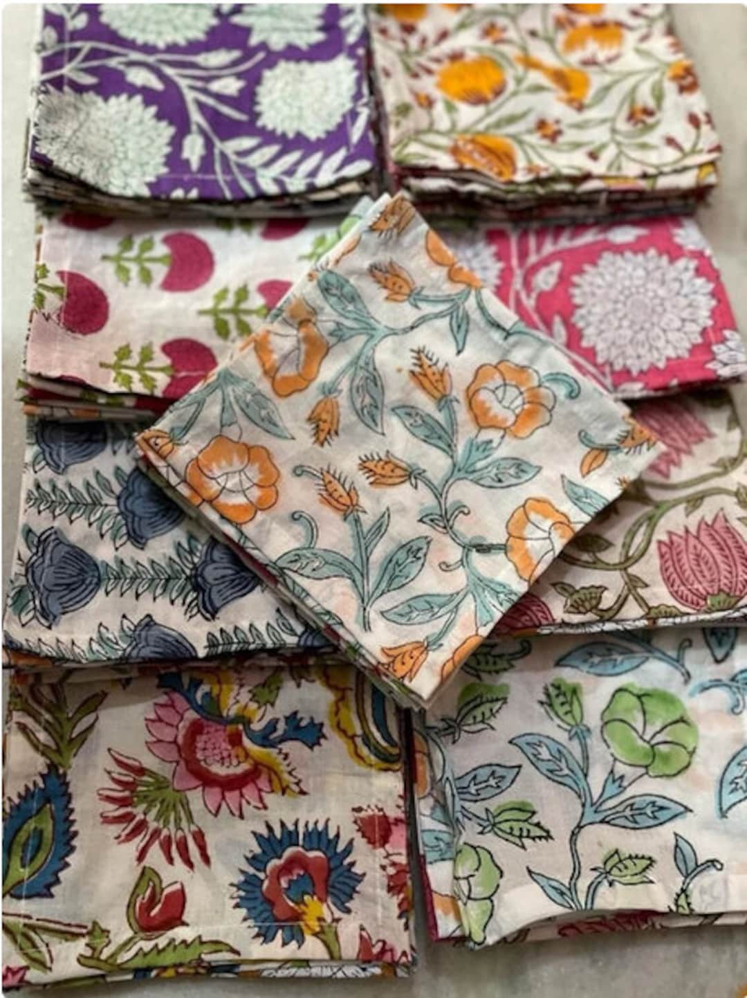 Small Cloth Napkins Zero Waste Bar Accessory 8 Assorted Reusable Cotton ...