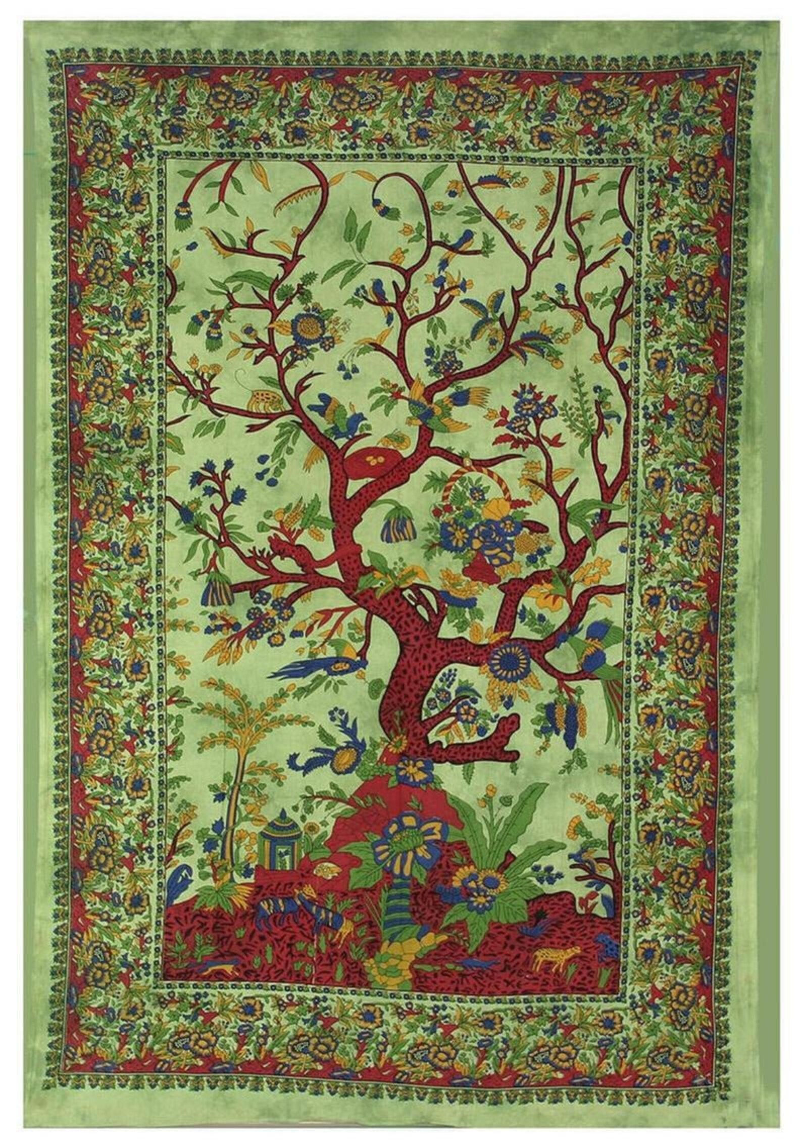 Tree of Life Tapestry Bohemian Tapestry Tree of Life, Yggdrasil Green ...