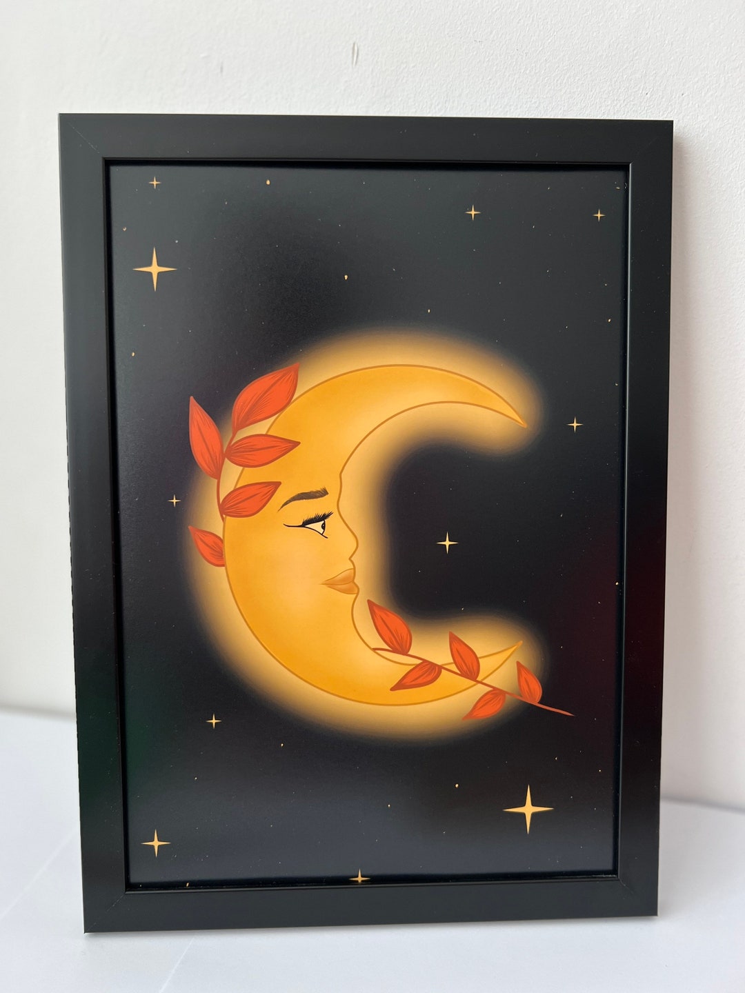 A4 Moon and Stars Celestial Print - Etsy