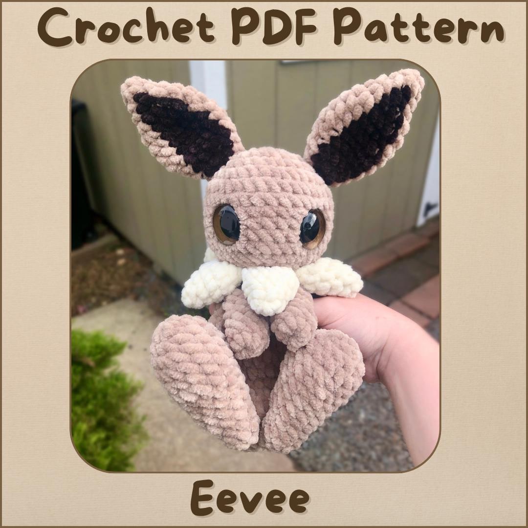 Crochet Snuggle Fox Snuggler Inspired by Eevee, Intermediate Pattern ...
