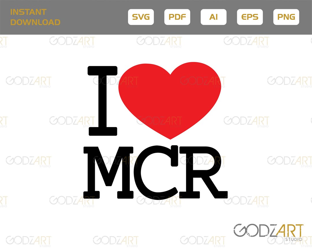 I Love Manchester Logo Artwork Holidays Ai ,pdf, Svg,eps,png - Etsy