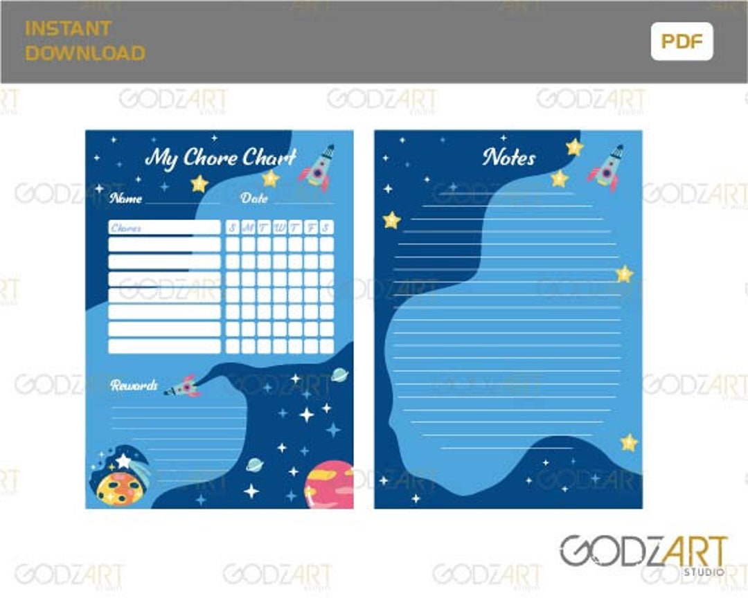 Printable Chore Chart Digital Download Instant - Etsy