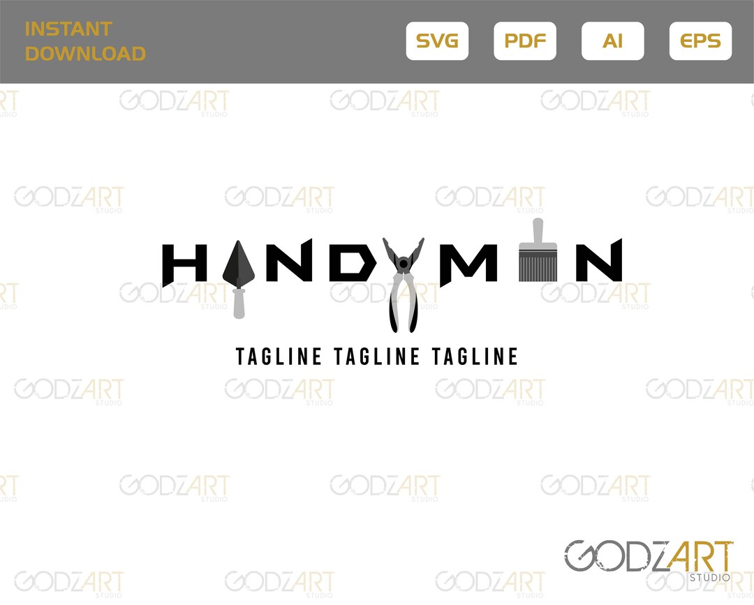 Handy Man Logo Editable Artwork Work Ai ,pdf, Svg,eps, - Etsy