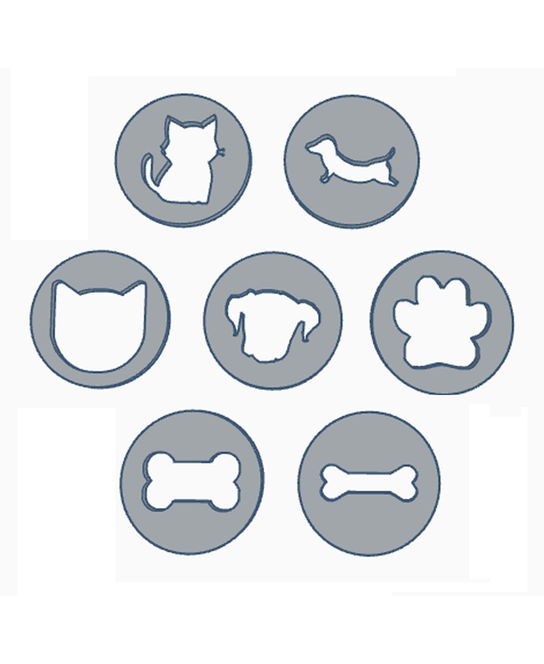 Set #20 - Pets: 7 Extruder Discs - Etsy