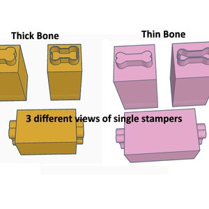 Dog Bone Stamps, Double-sided .5inch, Thick or Thin - Etsy