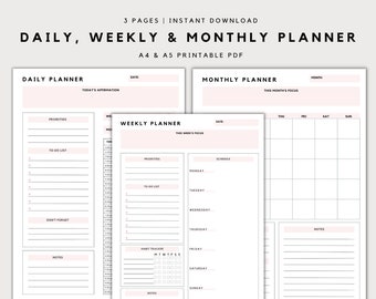 Planner Bundle Printable, Daily, Weekly, Monthly Planners, to Do List ...
