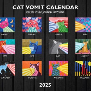 2025 Cat Vomit Calendar - Etsy