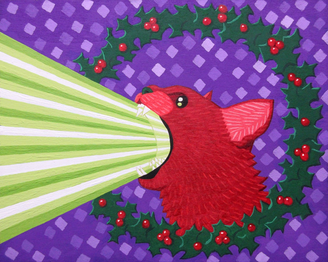 Christmas Cat Print - Etsy