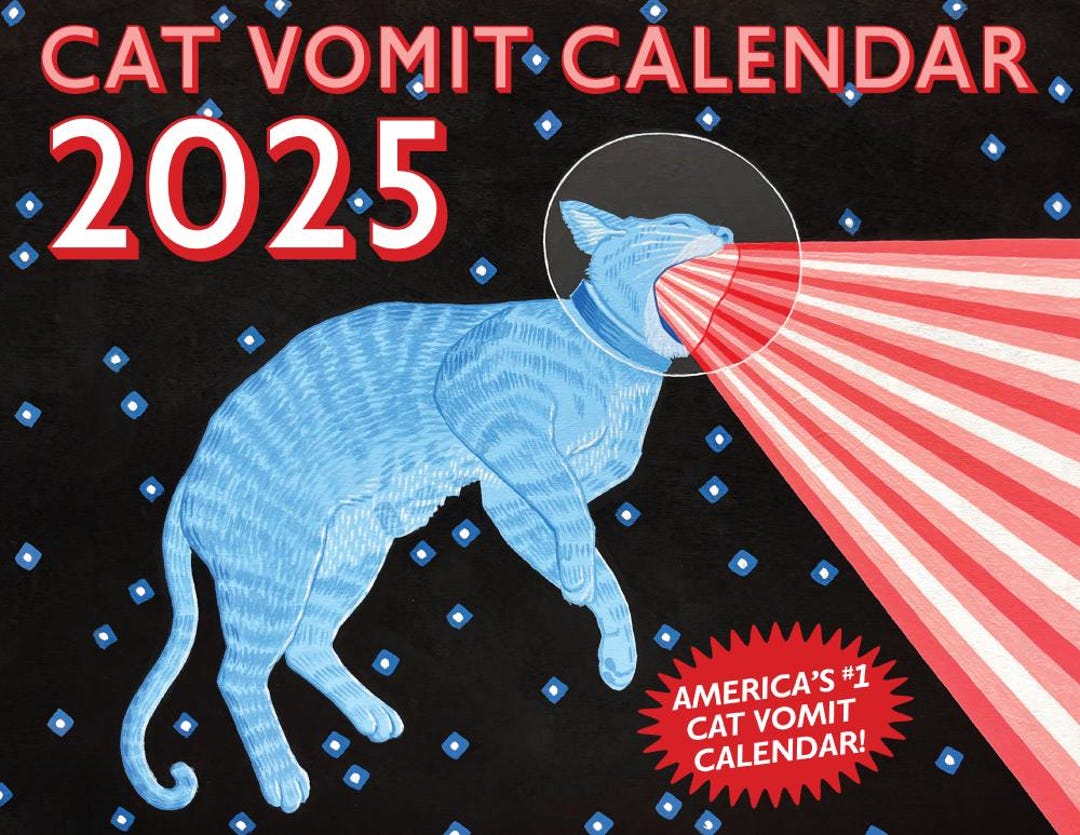 2025 Cat Vomit Calendar - Etsy