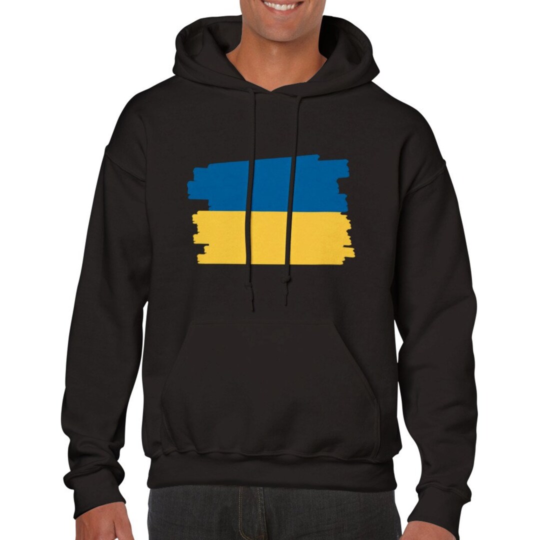 Ukrainian Flag Colors Printed at the Front of Classic Unisex Pullover ...