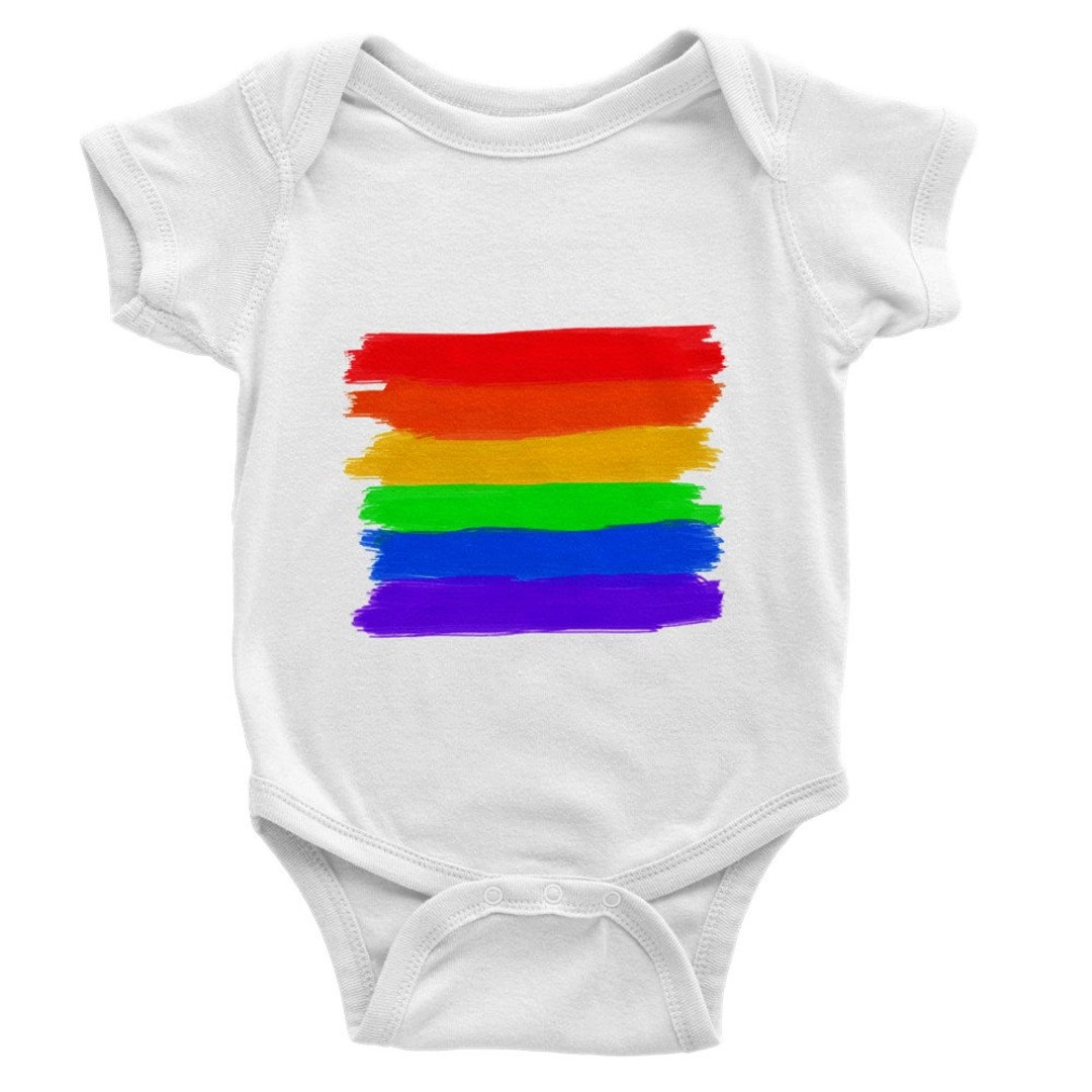 LGBTQ Pride Baby Onesie: Rainbow Colors, Cotton Short Sleeve - Etsy