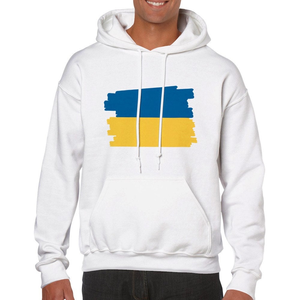 Ukrainian Flag Colors Printed at the Front of Classic Unisex Pullover ...