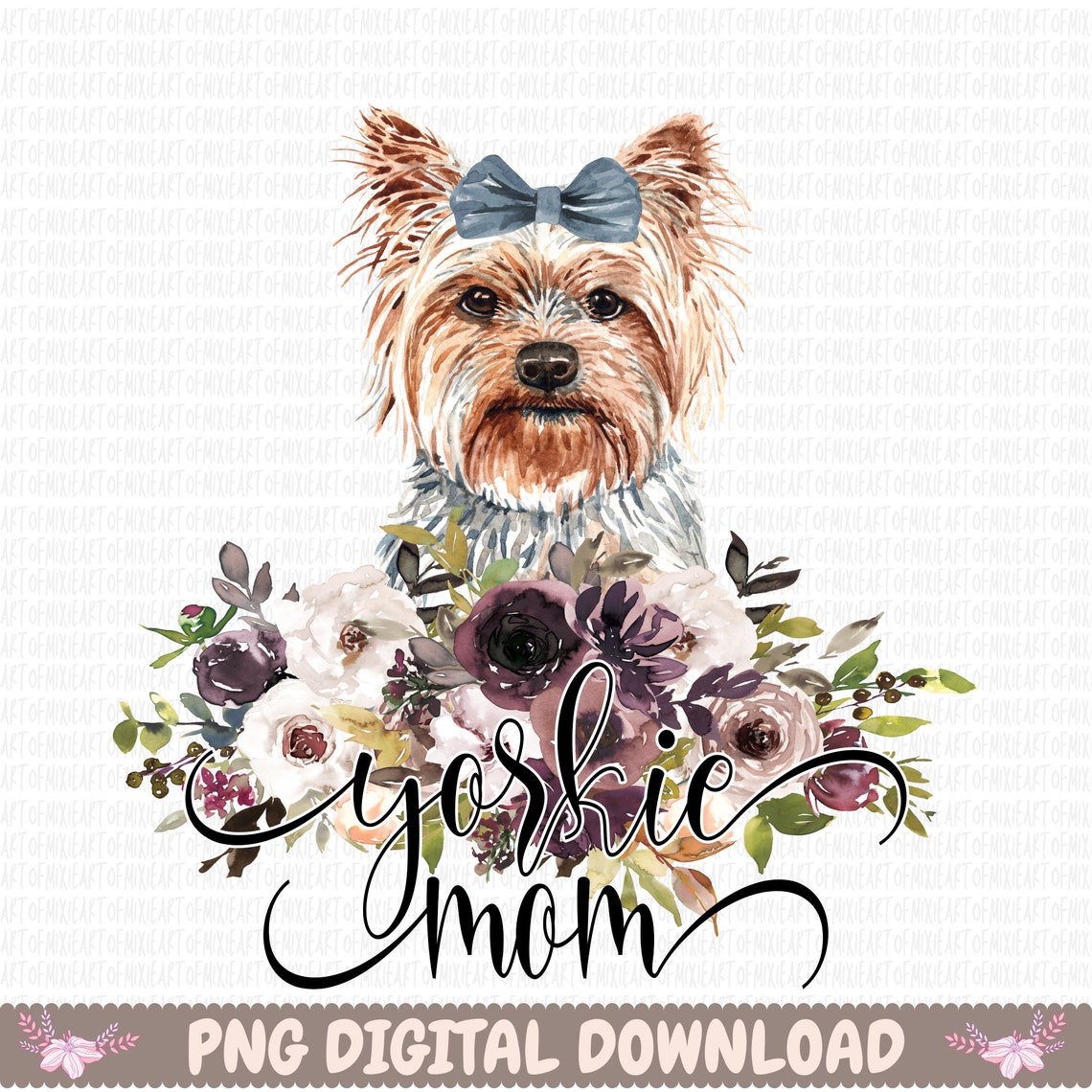 Yorkie Mom Png Yorkshire Terrier Png Yorkie Terrier Png - Etsy