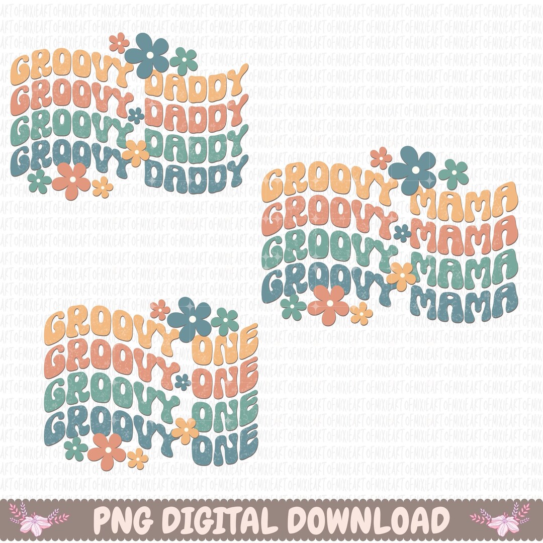 Groovy One Png, Matching Birthday Png, Groovy Mama Png, Groovy ...