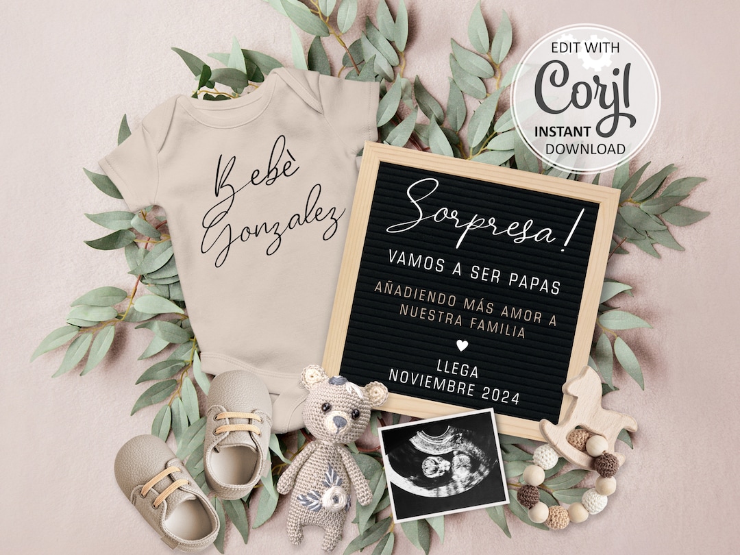 Spanish Pregnancy Announcement Digital, Anuncio De Embarazo, Baby ...