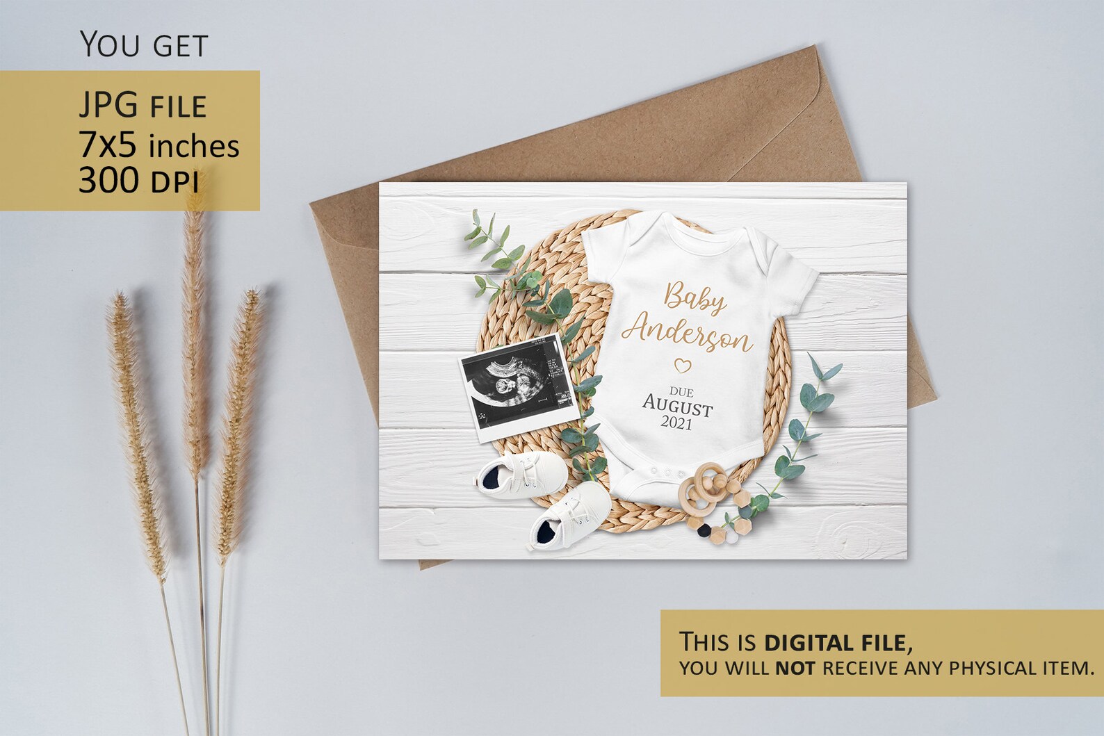 Digital Pregnancy Announcement card for Social Media Baby | Etsy