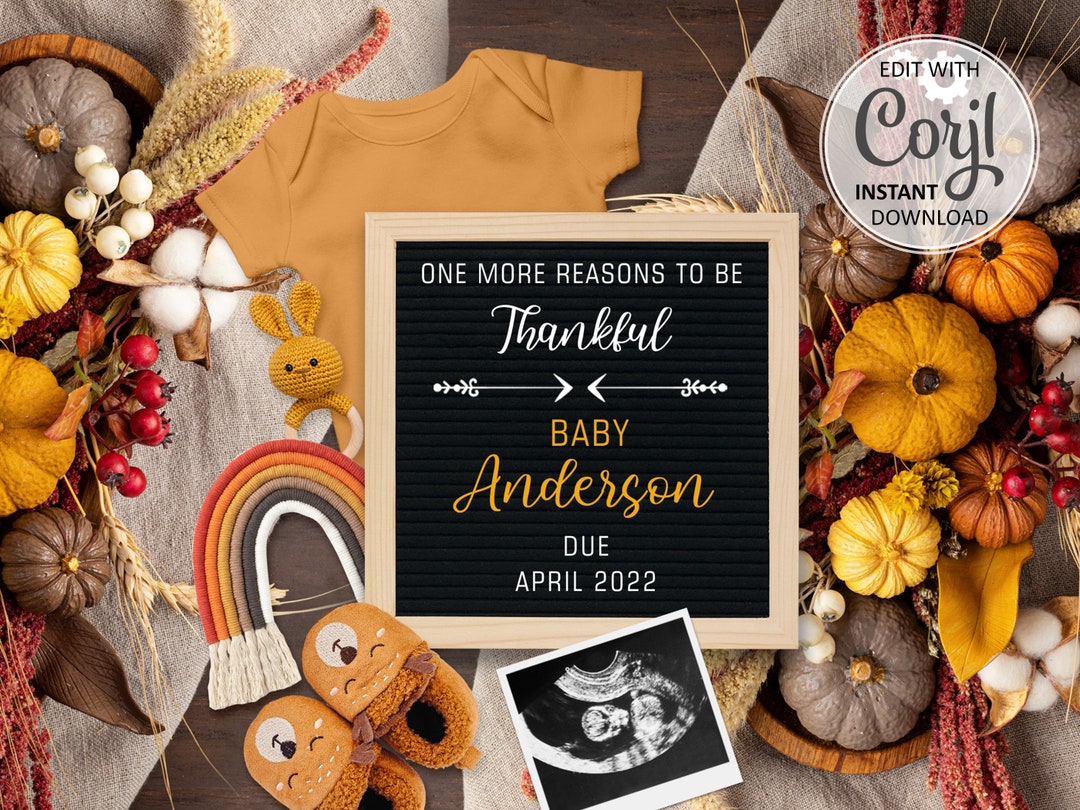 Fall Baby Announcement Digital for Social Media, Rainbow Pregnancy ...