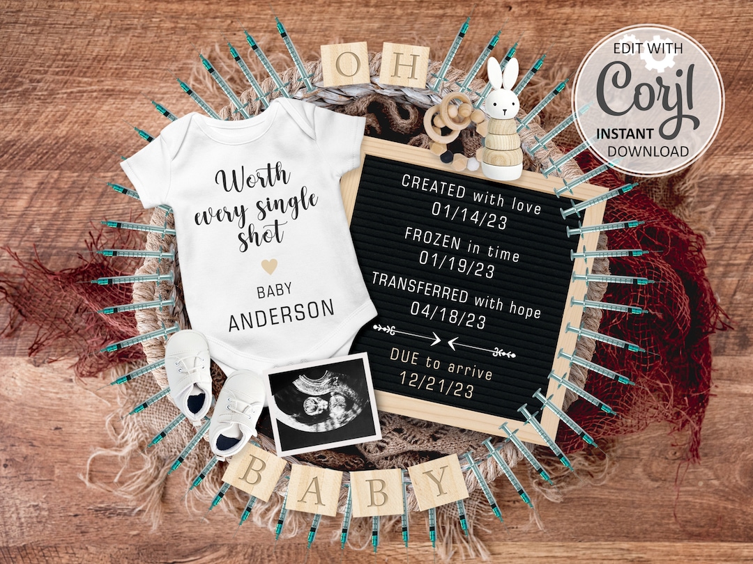 IVF Pregnancy Announcement Digital, Gender Neutral IUI Baby ...