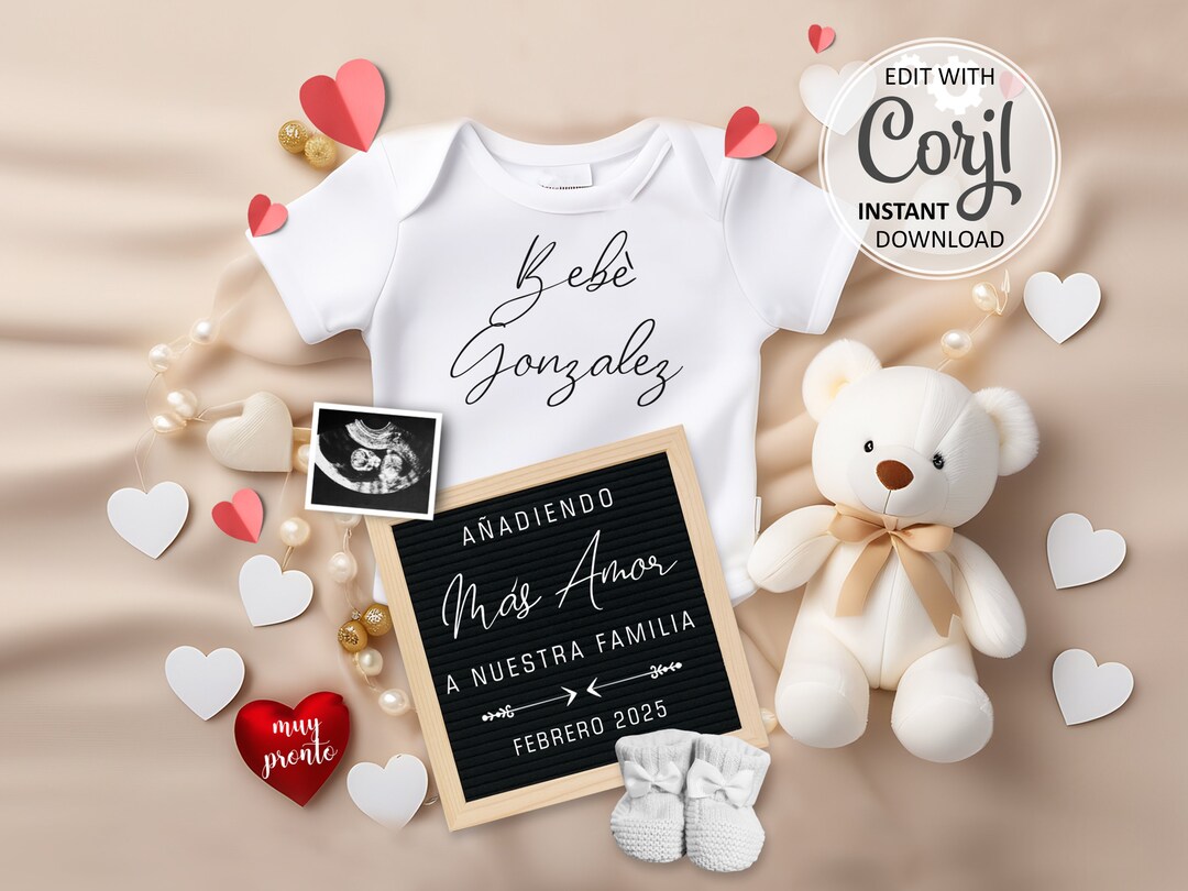Spanish Pregnancy Announcement: Valentine's Day Baby Reveal (digital ...
