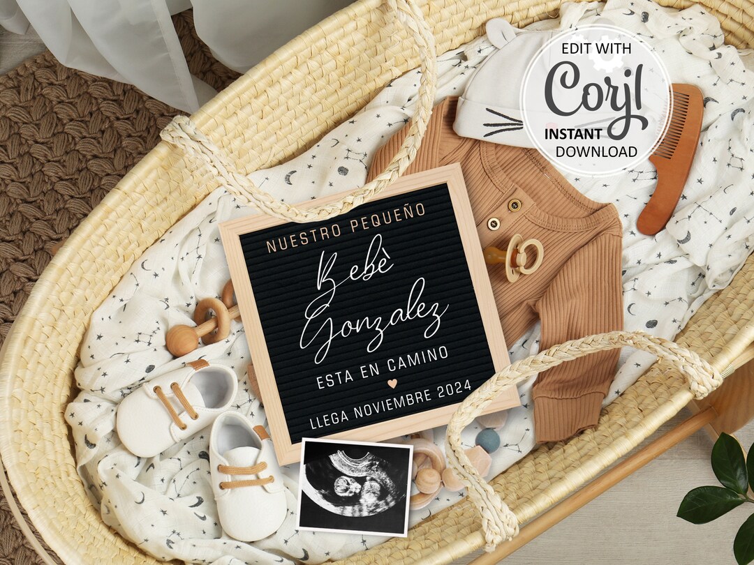 Spanish Pregnancy Announcement: Gender Neutral Social Media Baby Reveal ...