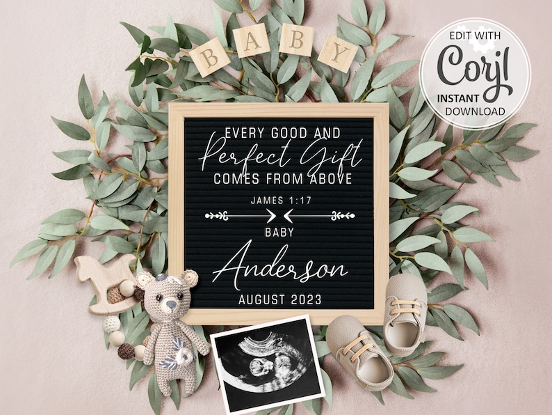 Religious Pregnancy Announcement Digital Christian Baby - Etsy