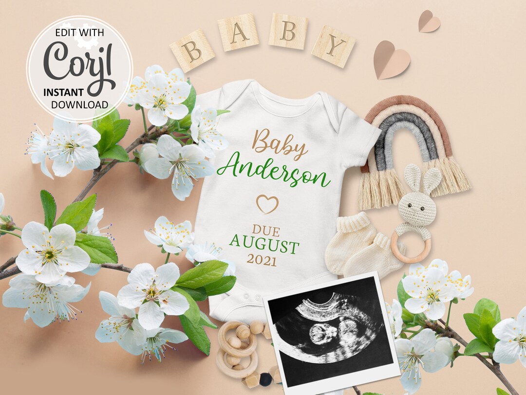 Editable Spring Baby Announcement Digital Social Media Card, Easter ...