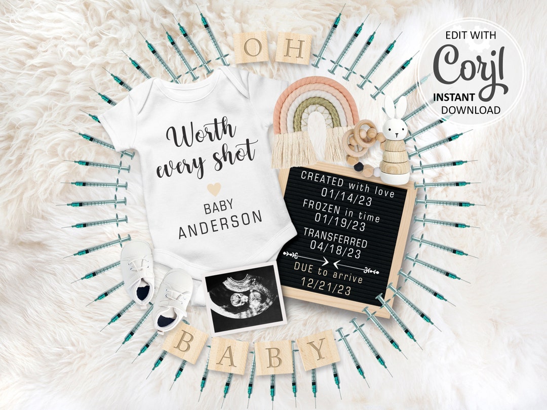 IVF Pregnancy Announcement Digital, Gender Neutral IUI Baby ...