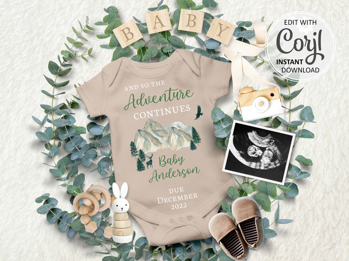 Baby Announcement Digital Card Pregnancy Reveal Due Date for - Etsy