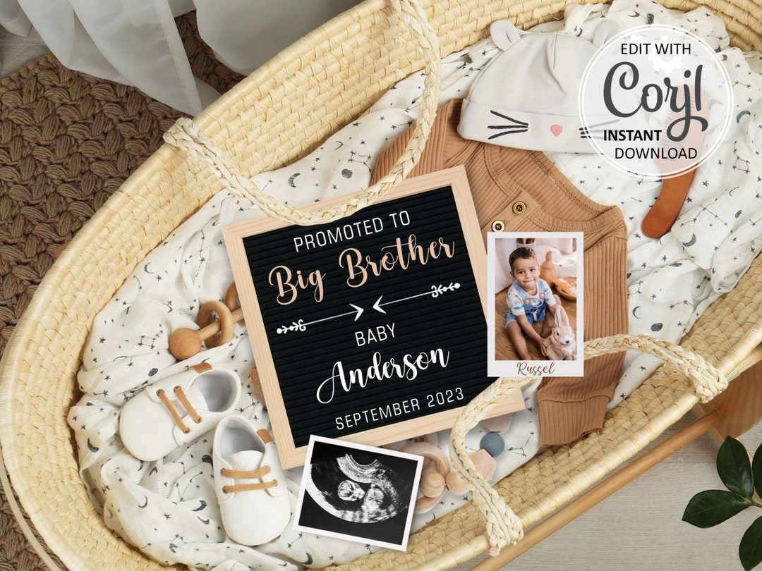 Big Brother Pregnancy Announcement Digital, Second Baby Announcement ...
