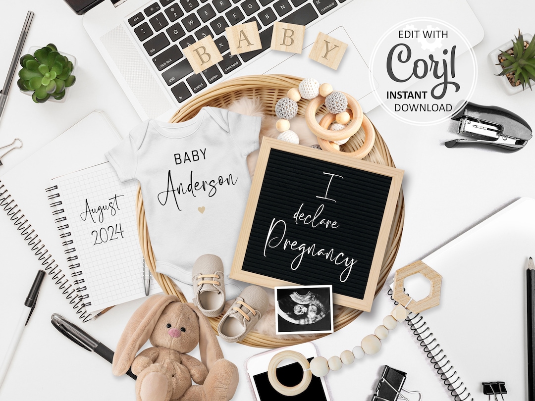 Office Pregnancy Announcement Digital, Office Baby Reveal Social Media ...