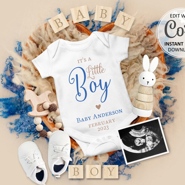Baby Boy Pregnancy Announcement - Etsy