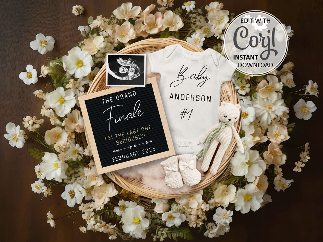 Grand Finale Pregnancy Announcement: Floral Baby Reveal (digital ...