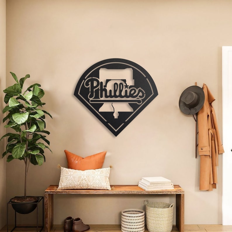 Philadelphia Phillies Metal Wall Art, Phillies Wall Decor, Philadelphia ...