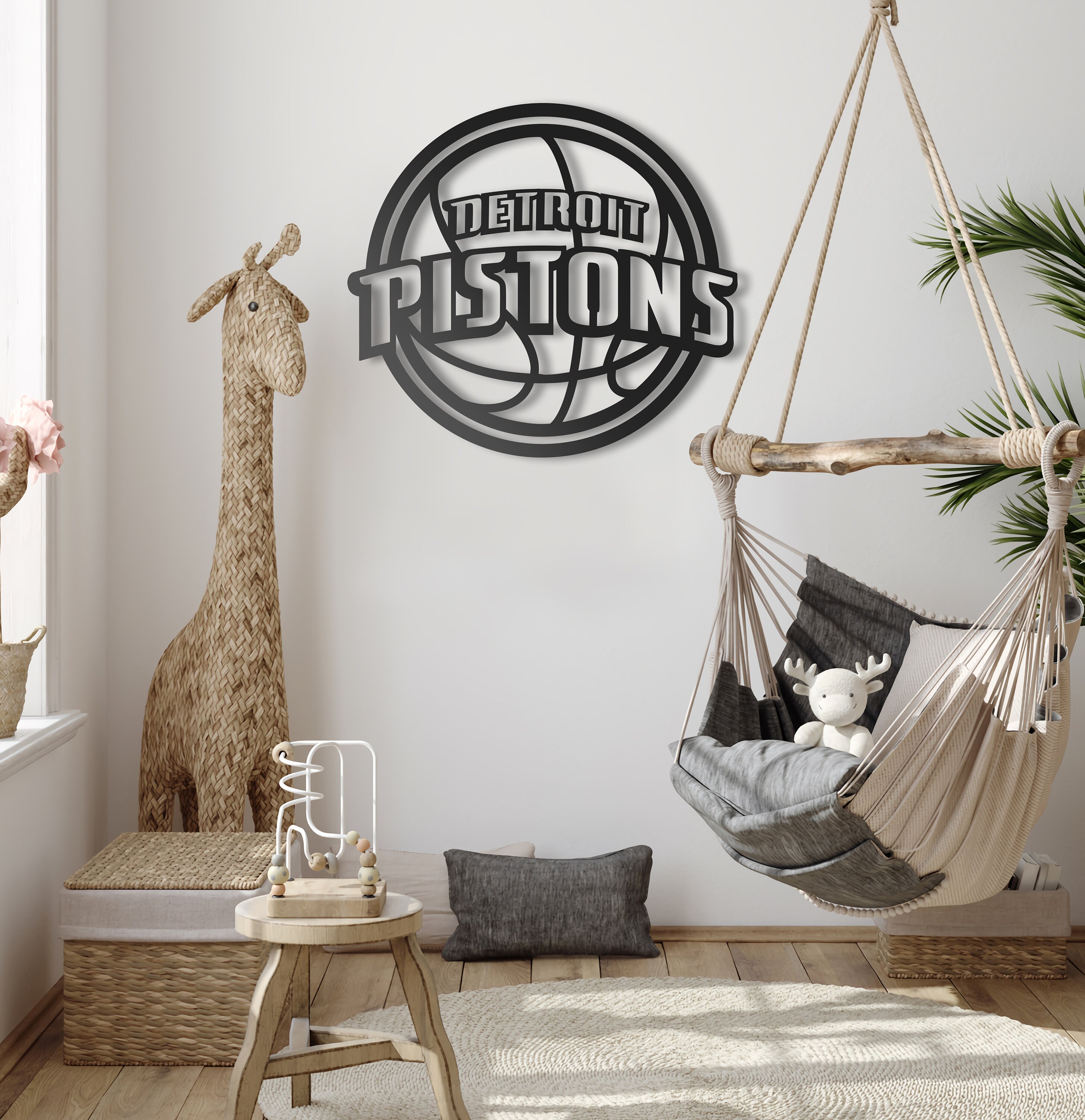 Detroit Pistons Metal Wall Art, Unique Metal Wall Decor for Living Room ...