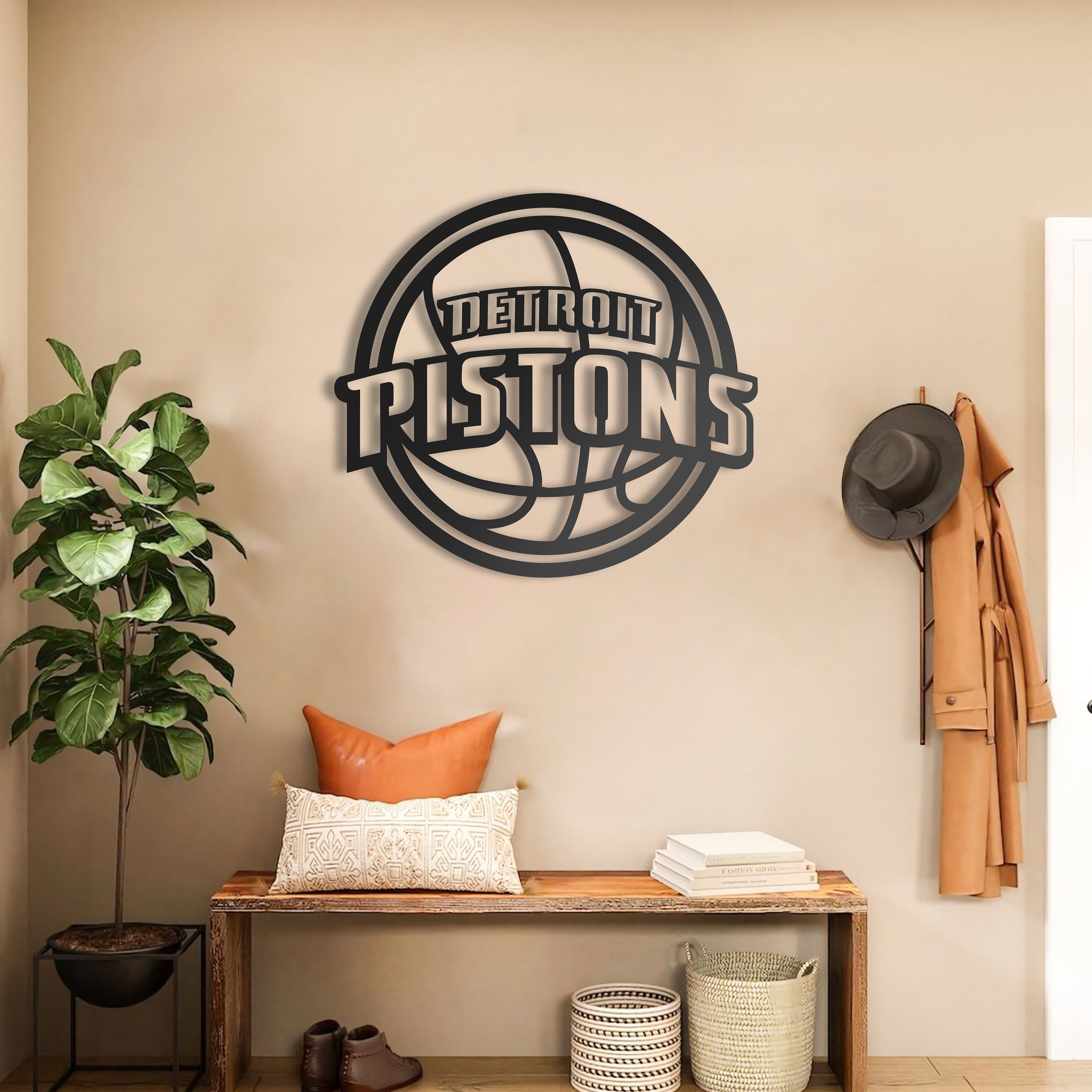 Detroit Pistons Metal Wall Art, Unique Metal Wall Decor for Living Room ...