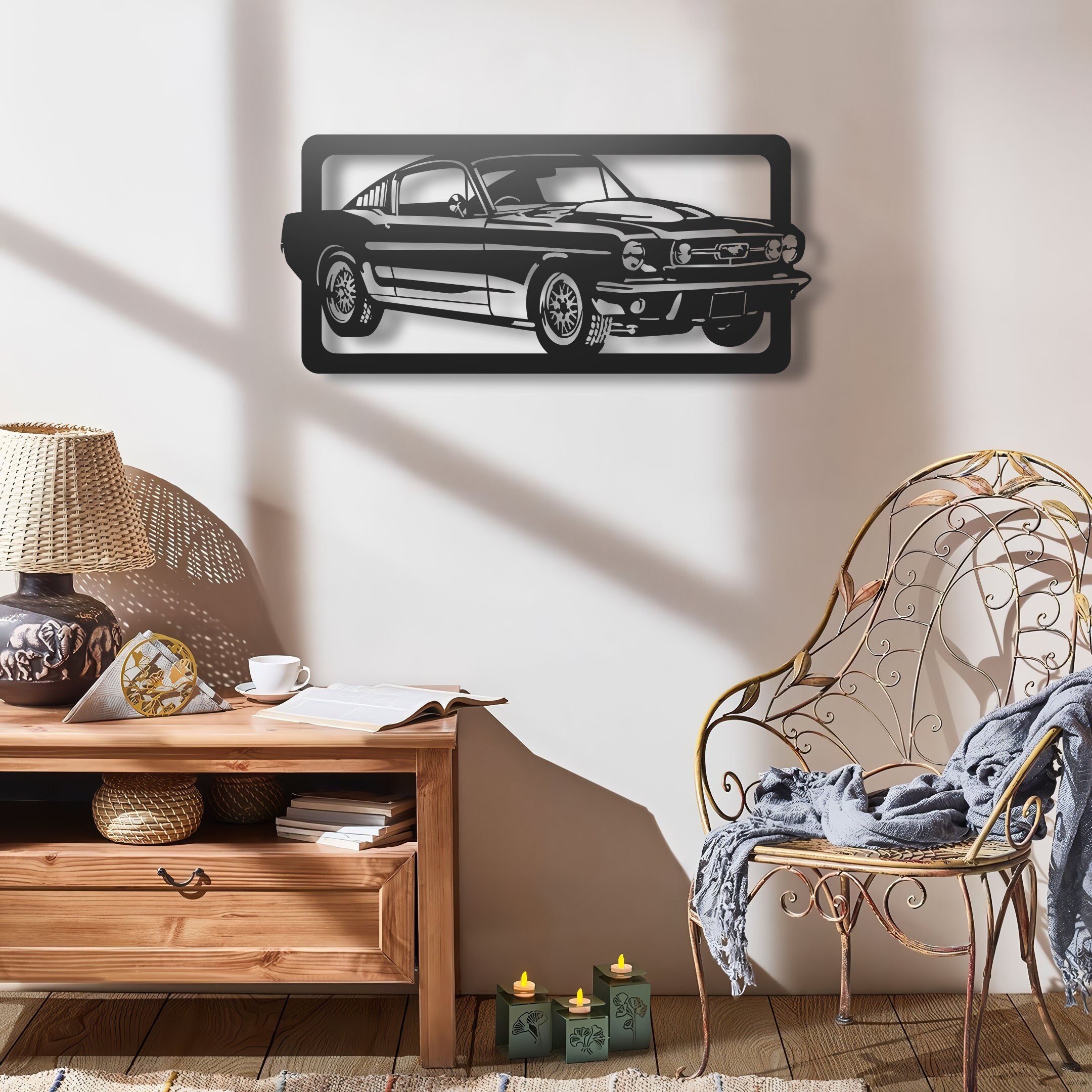 Ford Mustang Metal Wall Art, Unique Ford Mustang Wall Decor for Living ...