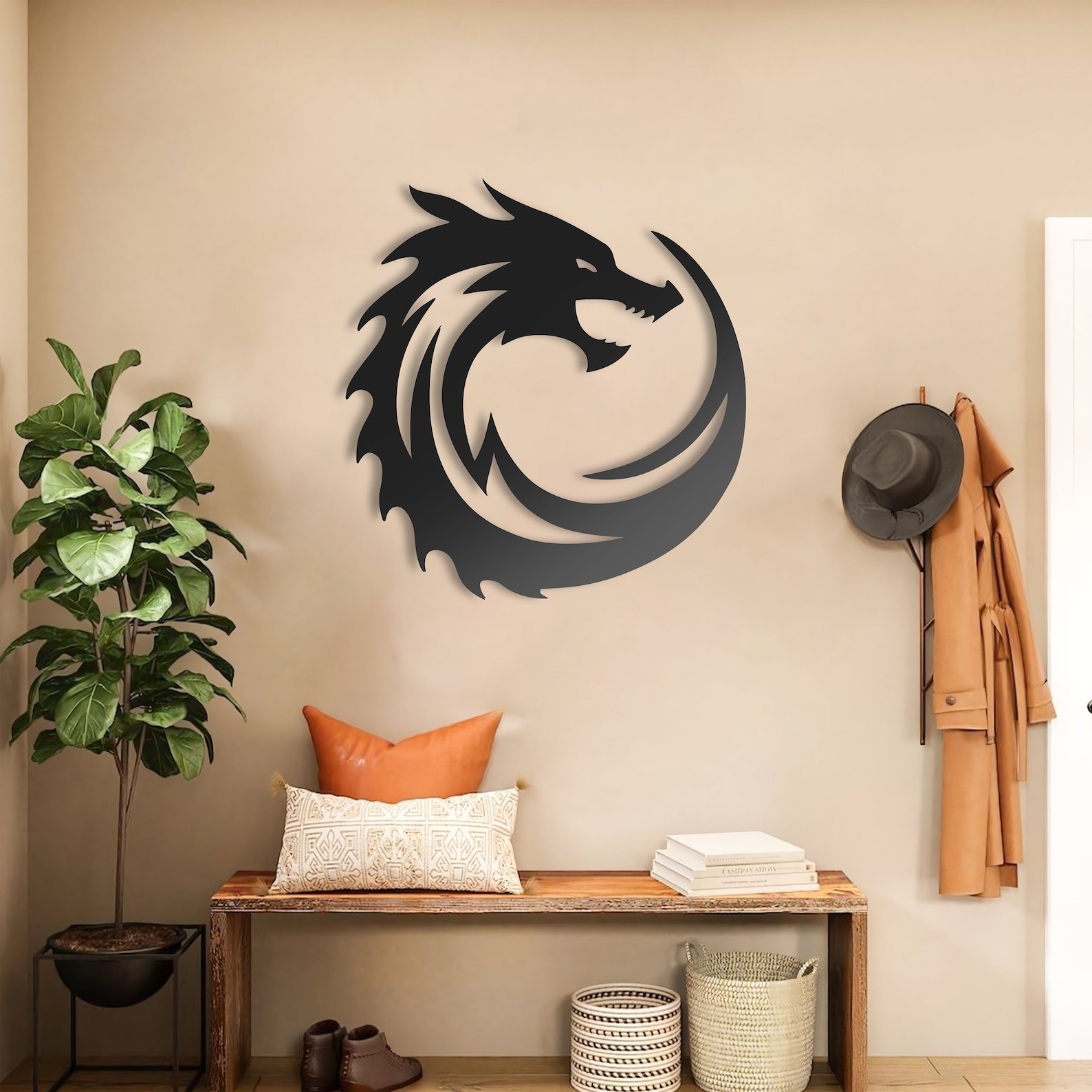 Dragon Metal Wall Art, Unique Dragon Metal Wall Decor for Living Room ...